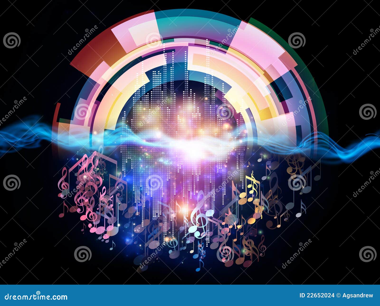 Sounds of Music stock illustration. Illustration of glow - 22652024