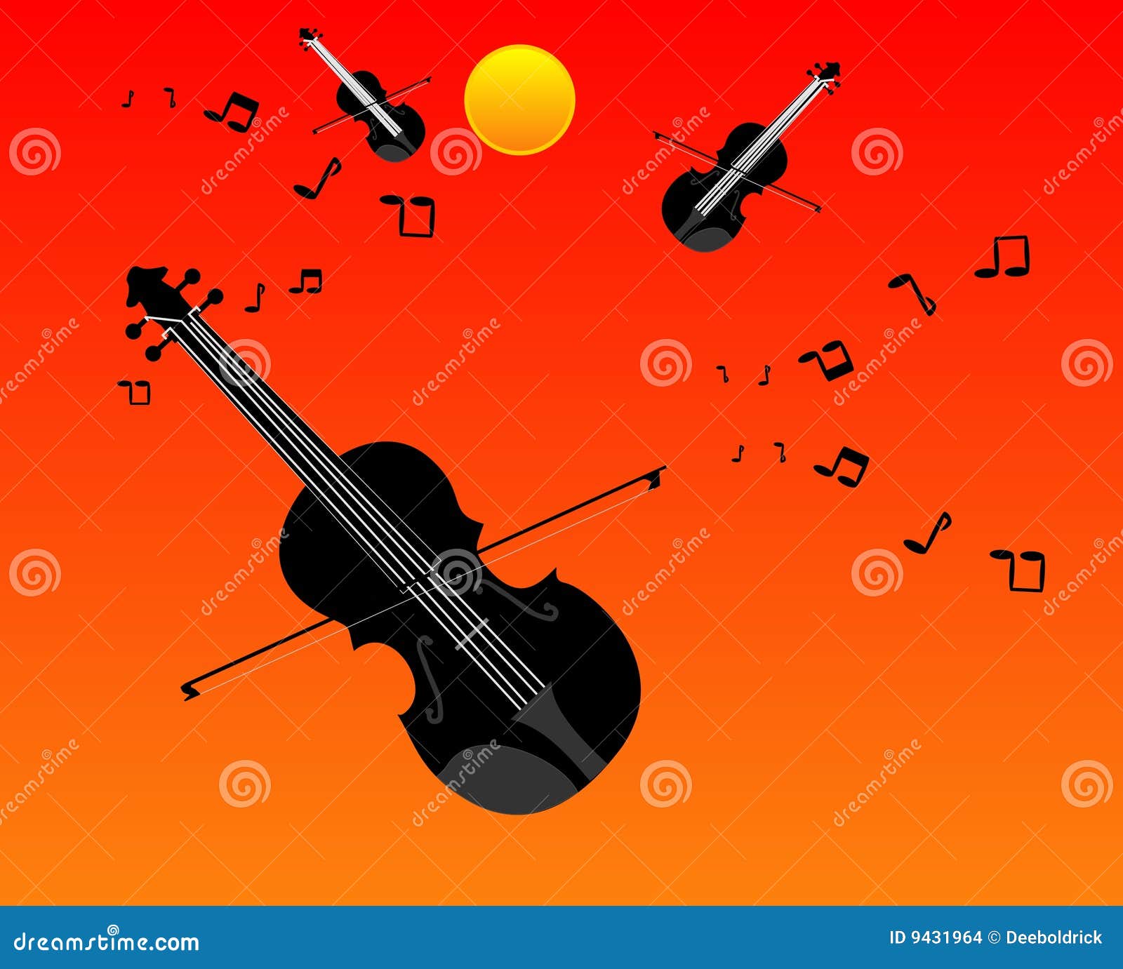 The Sounds of the Violins and Fiddles... Stock Vector - Illustration of ...