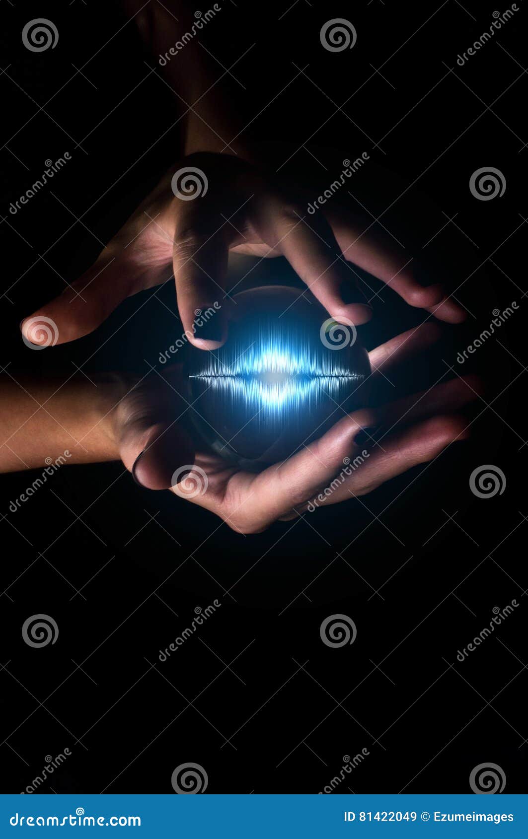 Soundwave Crystal Ball Hands Stock Image - Image of fortuneteller ...