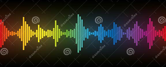 Soundwave Equalizer Bars Rainbow Colored Volume Level Wave Stock Vector ...