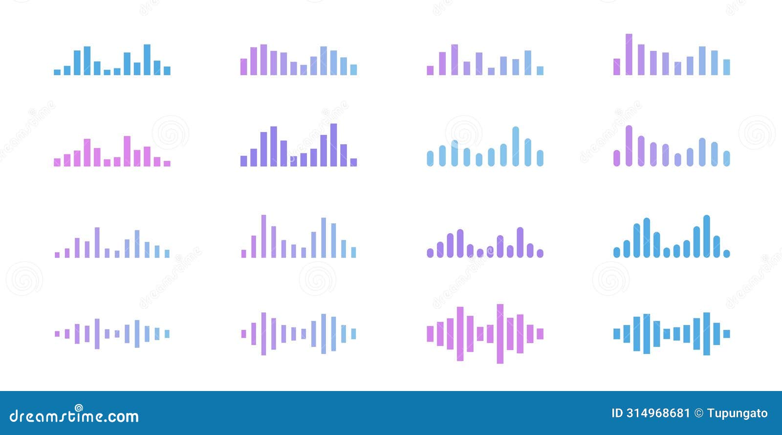 Soundwave Simple Design Element Set Stock Vector - Illustration of sign ...