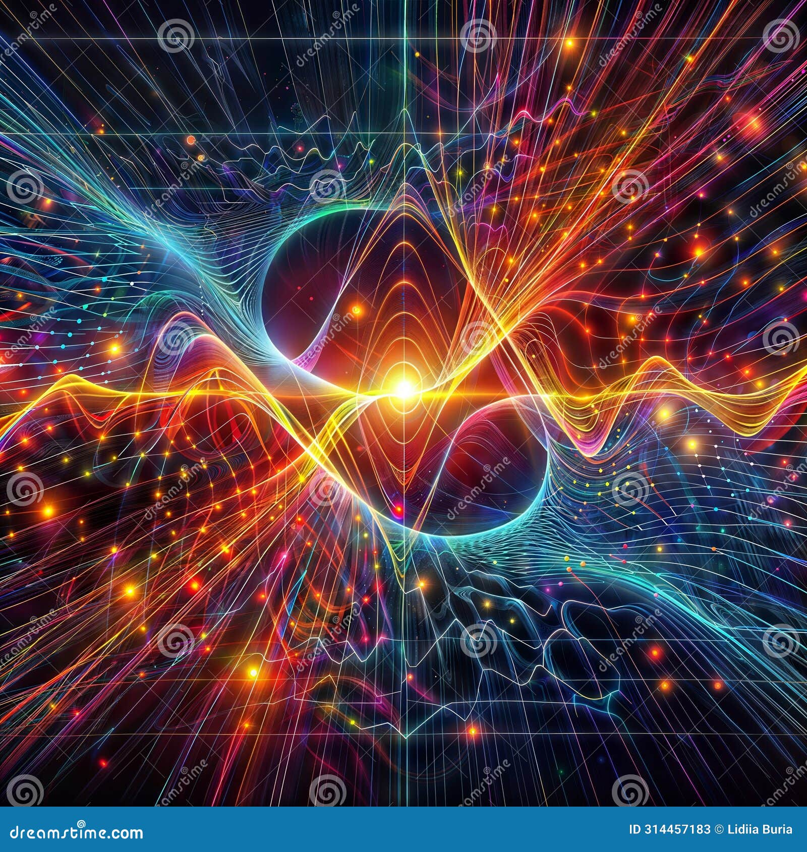 Soundwave Symphony: Abstract Blue & Red Sound Waves, Generative Ai ...