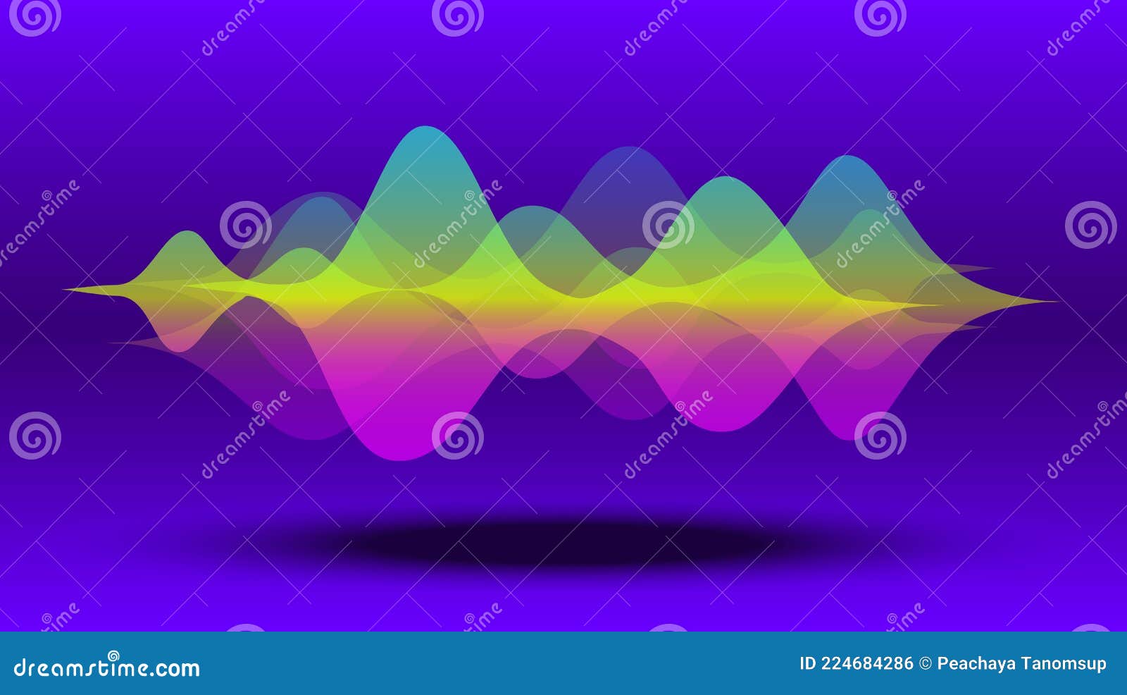 Souns_Wave_Multi_Color01 stock vector. Illustration of media - 224684286
