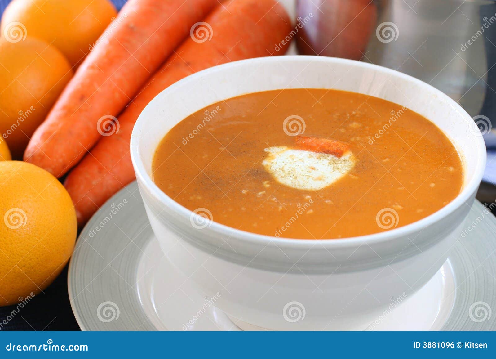 Soup stock photo. Image of flat, home, meal, dish, garnished - 3881096