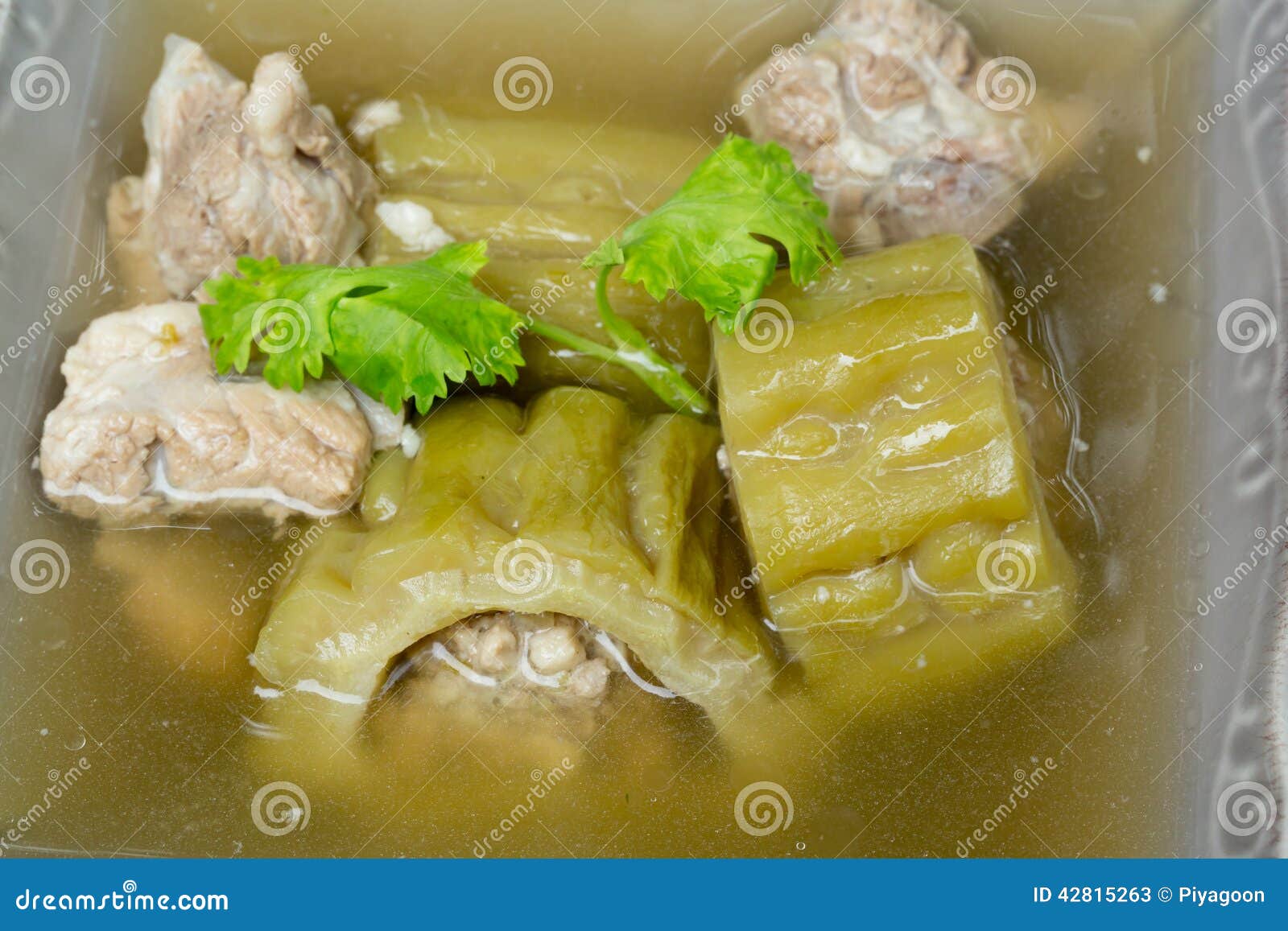 Soup with Bitter Melon with Pork Stock Image - Image of isolated, diet ...