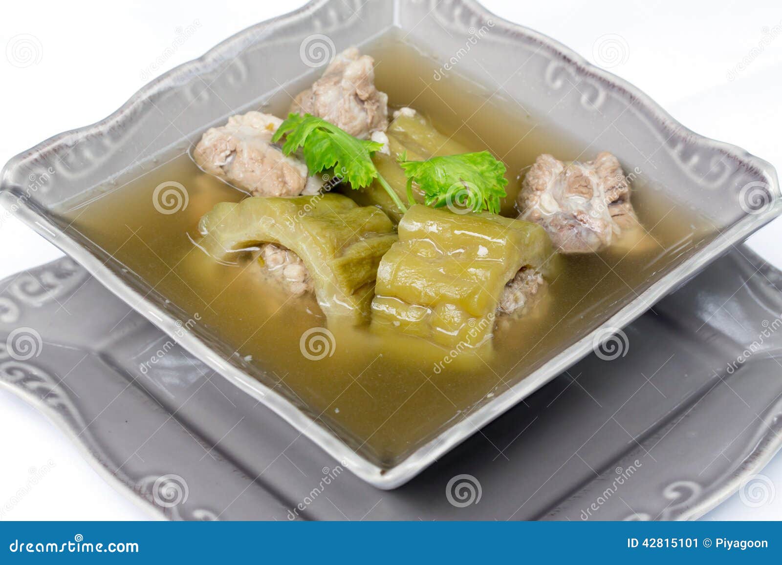 Soup with Bitter Melon with Pork Stock Image - Image of nature, pork ...