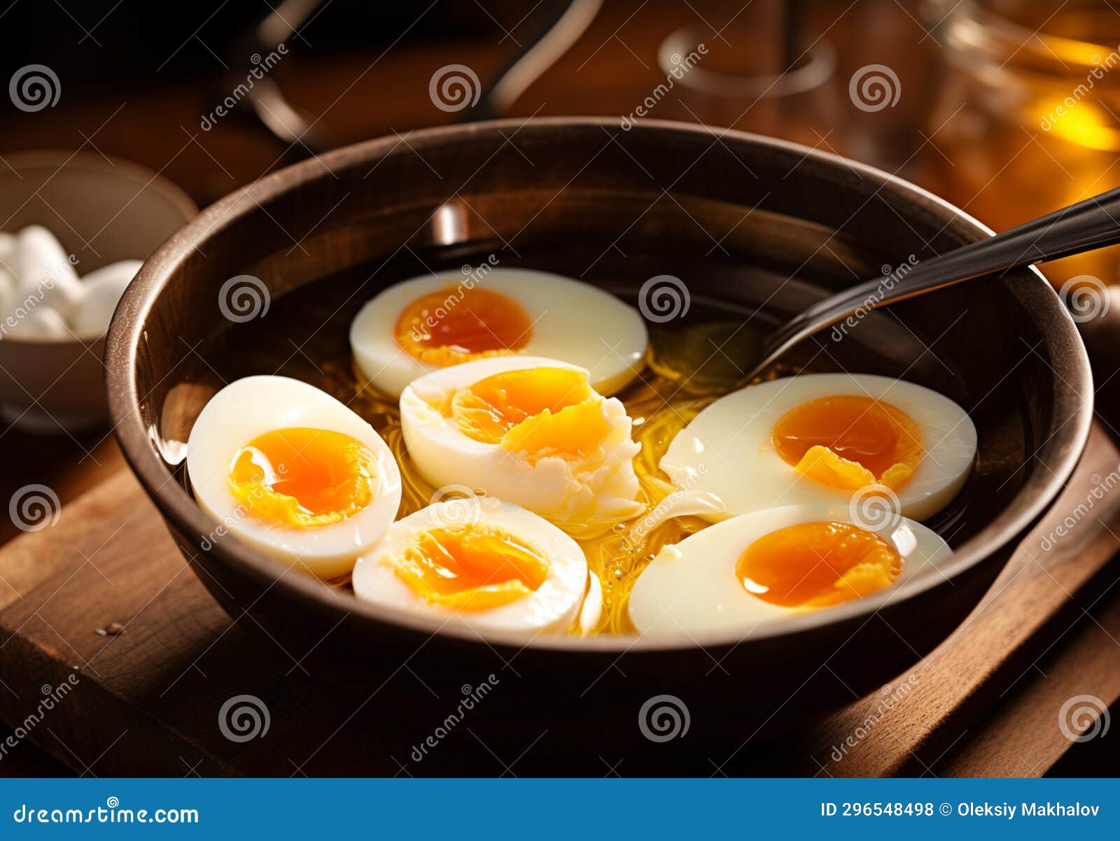 Poached Eggs With Whole Yolk, Classic Breakfast Meal Stock Image ...