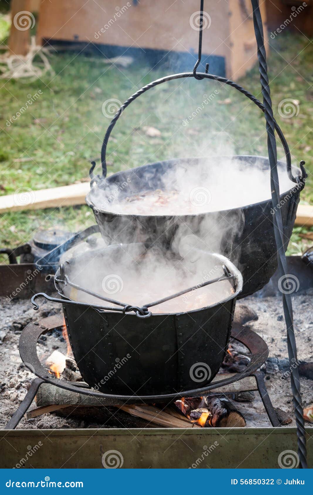Soup Cooking in Medieval Pot Stock Photo - Image of ages, bonfire: 56850322