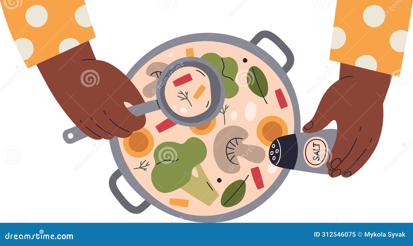 Soup Cooking Process stock vector. Illustration of cuisine - 312546075