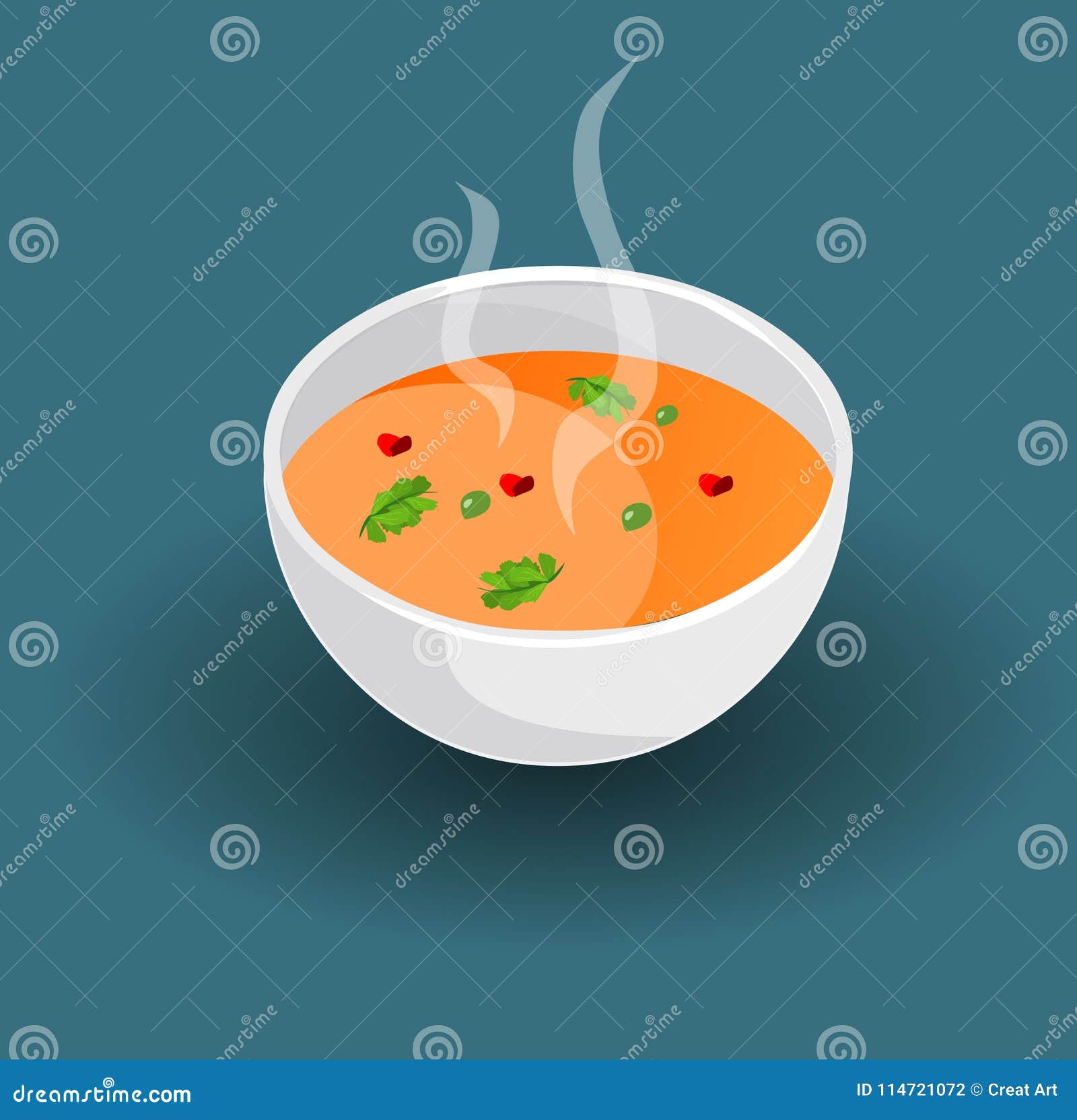 Soup Cup.Hot Soup Vector Illustration Stock Vector - Illustration of ...