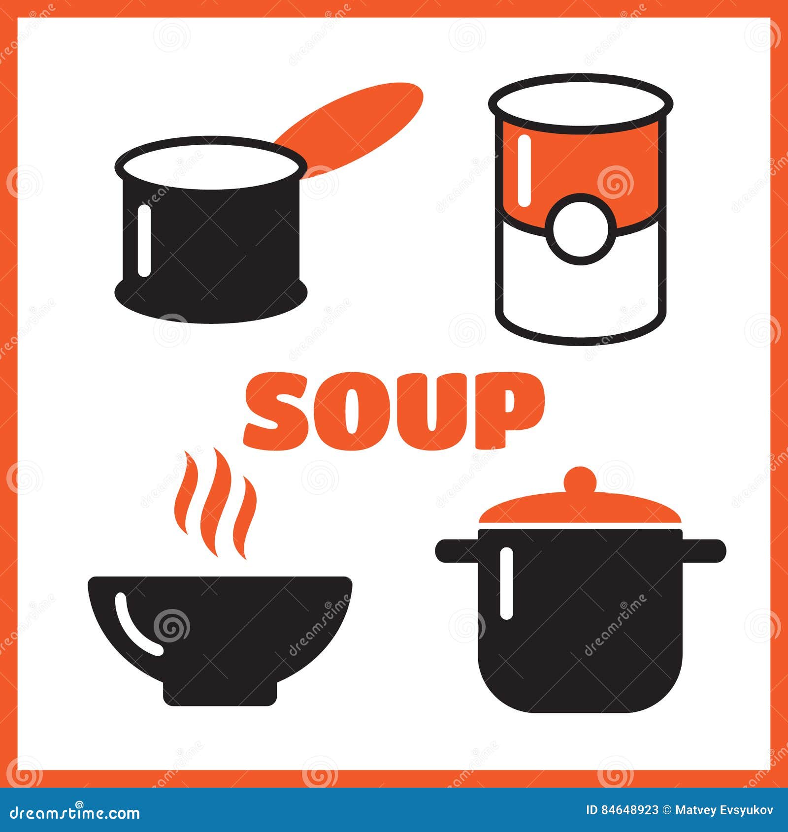 Soup icons set stock illustration. Illustration of cartoon - 84648923