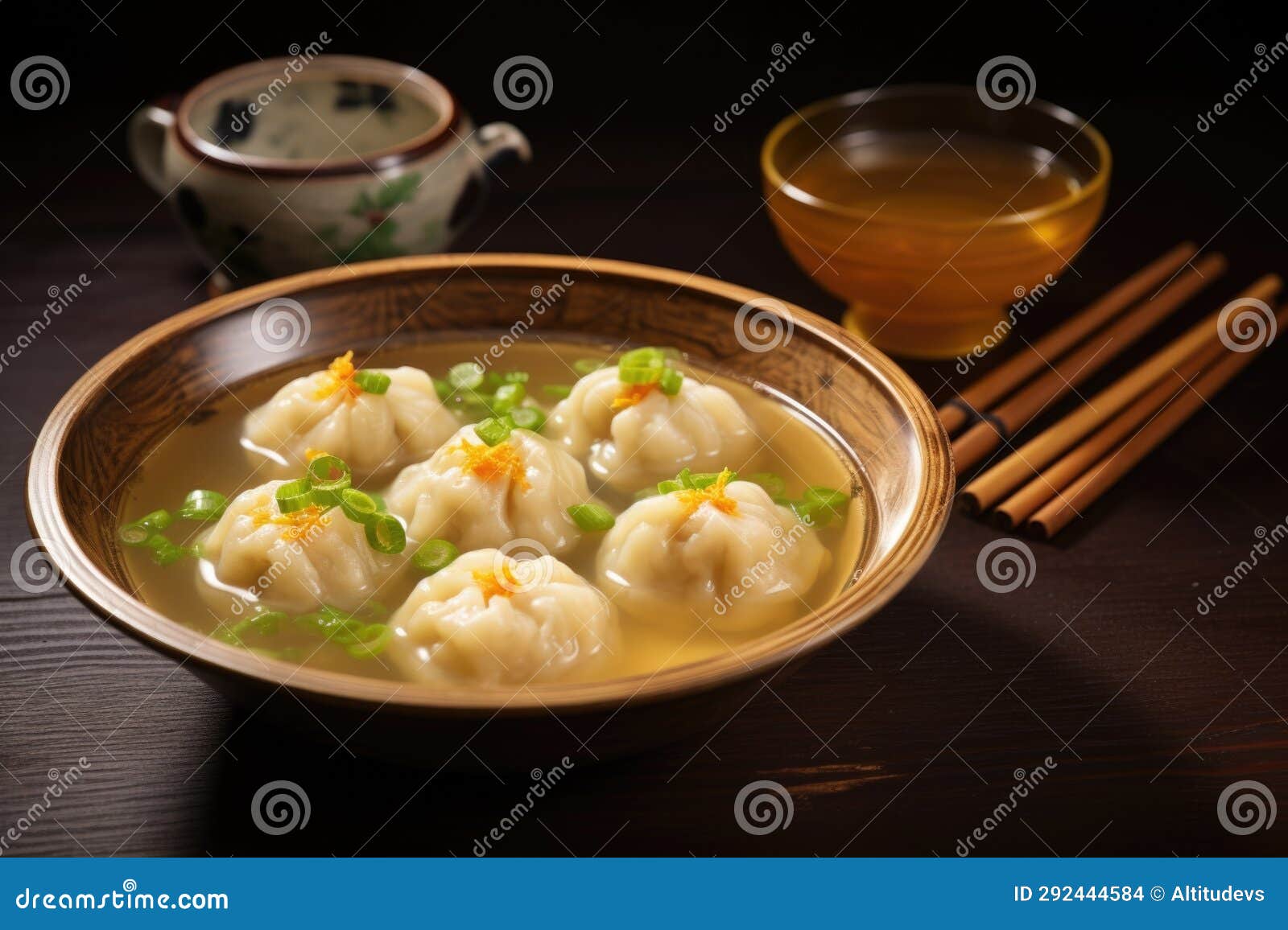 Soup with Floating Dumplings Stock Photo - Image of comfort, meal ...