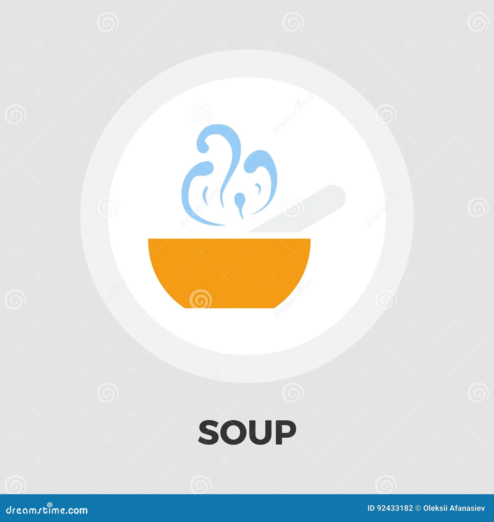 Soup icon flat stock vector. Illustration of dinner, freshness - 92433182