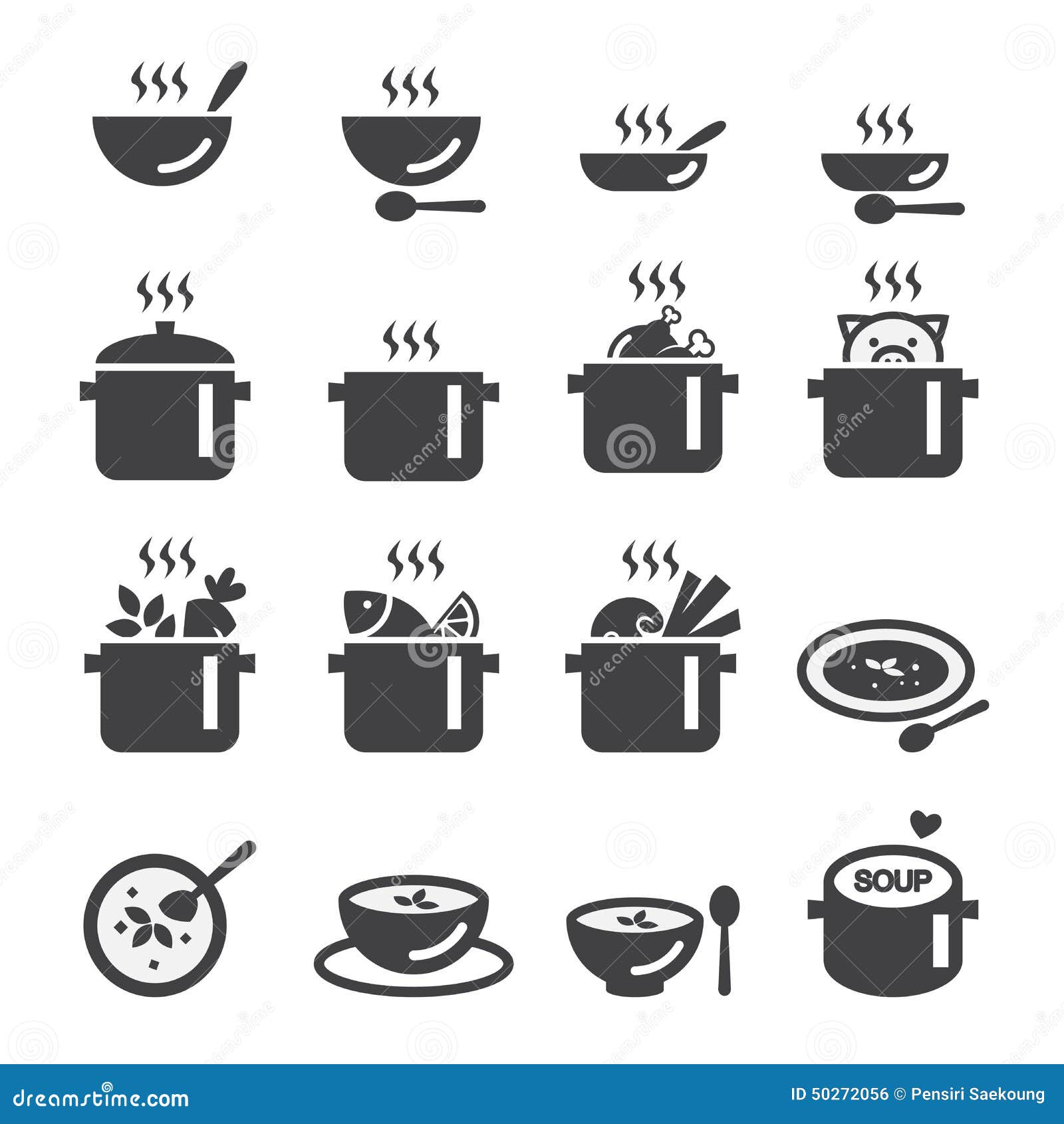 Soup icon stock vector. Illustration of meal, restaurant - 50272056