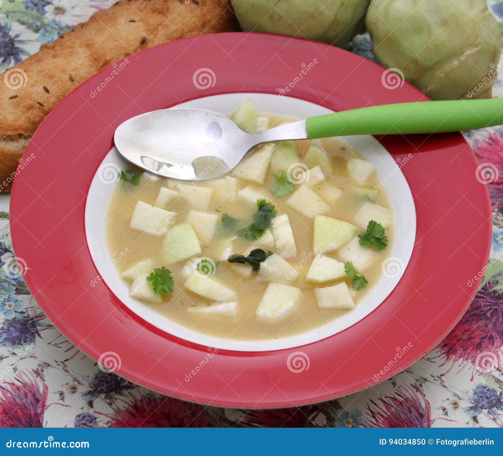 Soup of kohlrabi stock photo. Image of kohlrabi, stew - 94034850
