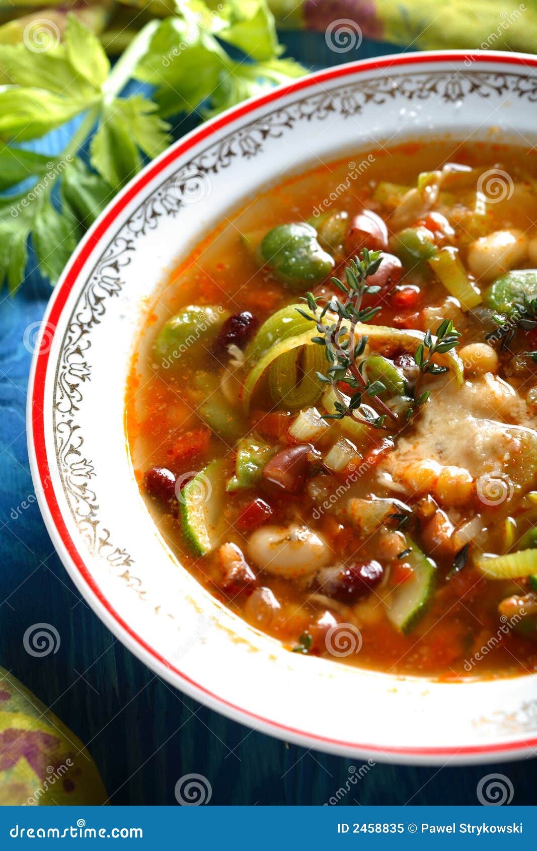 Soup with many vegetables stock image. Image of bowl, cook - 2458835