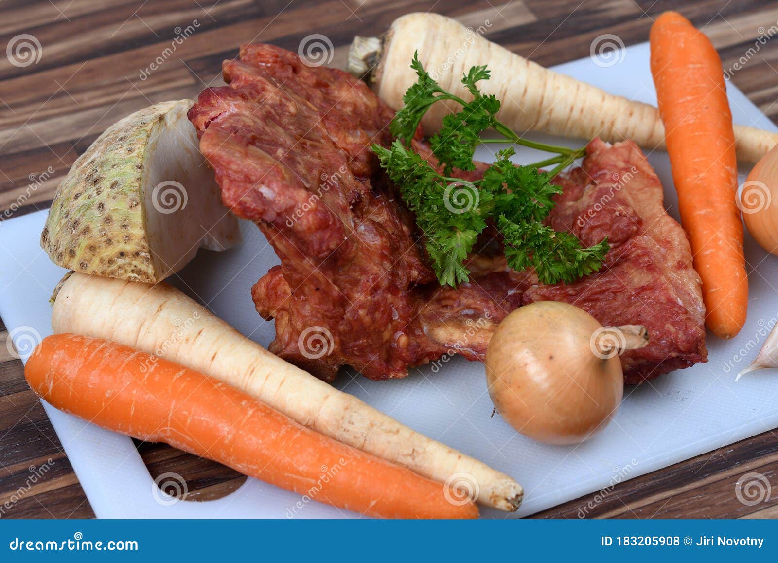 Soup Mixture for Broth of Pork Smoked Ribs Stock Photo - Image of ...