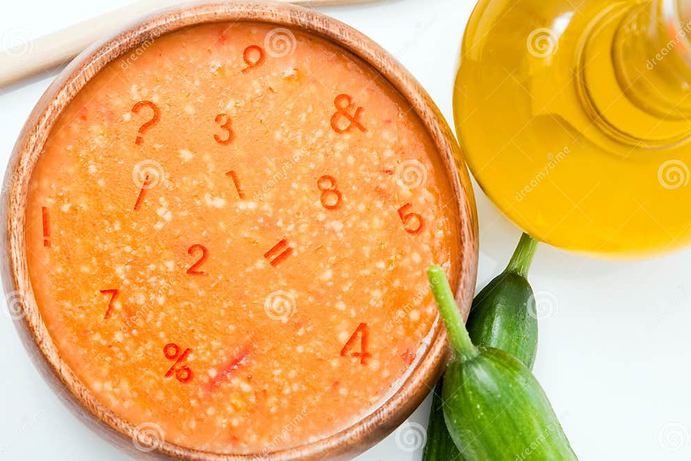 Soup with numbers stock illustration. Illustration of gourmet - 12591239