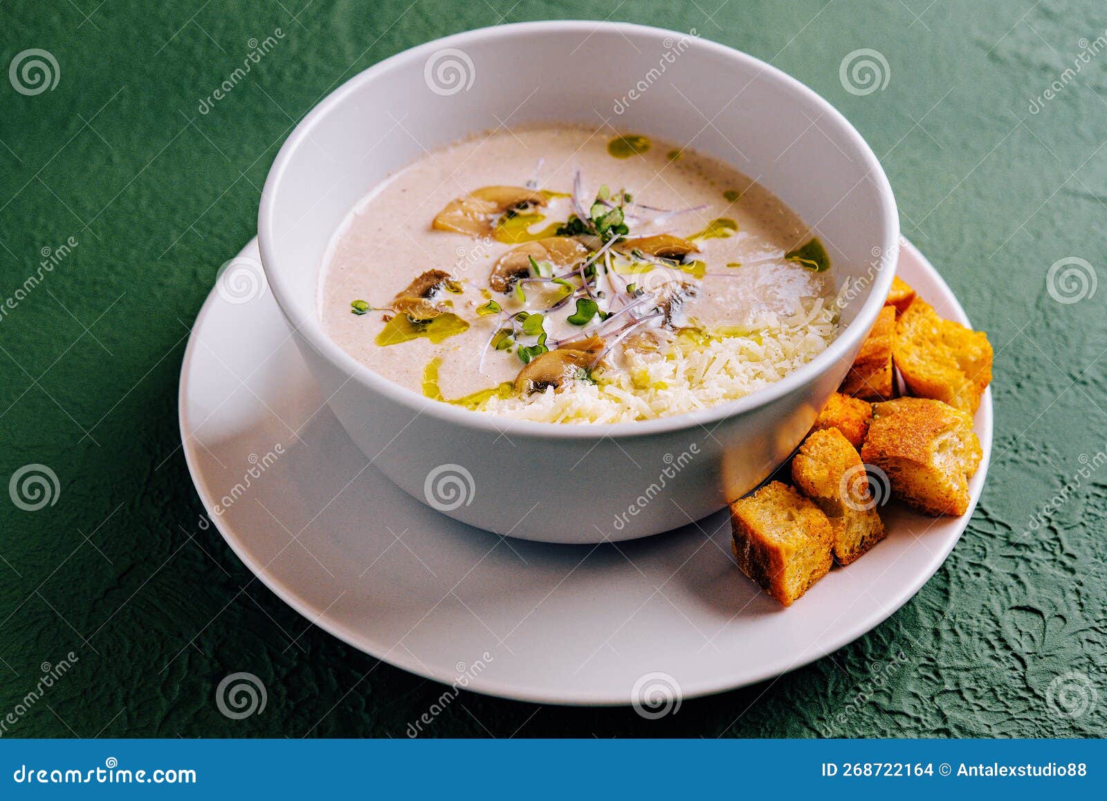 Soup Puree with Mushrooms and Parmesan Stock Photo - Image of delicious ...