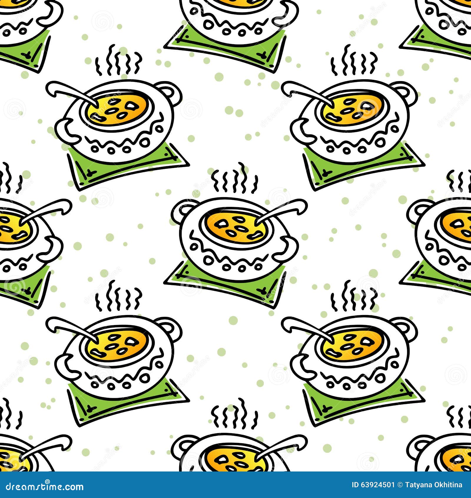 Soup seamless pattern stock vector. Illustration of serving - 63924501