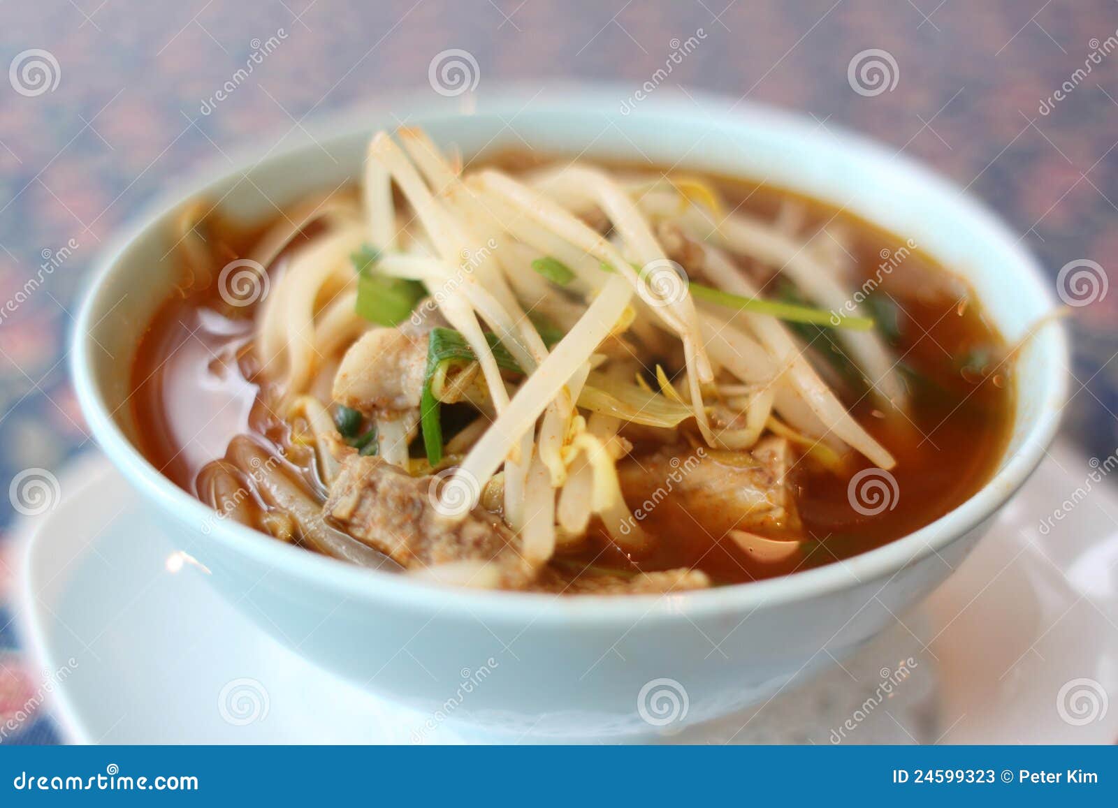 Soup with sprouts and beef stock image. Image of healthy - 24599323