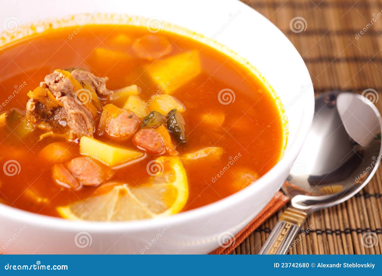 Soup on table stock photo. Image of pickled, bowl, homemade - 23742680