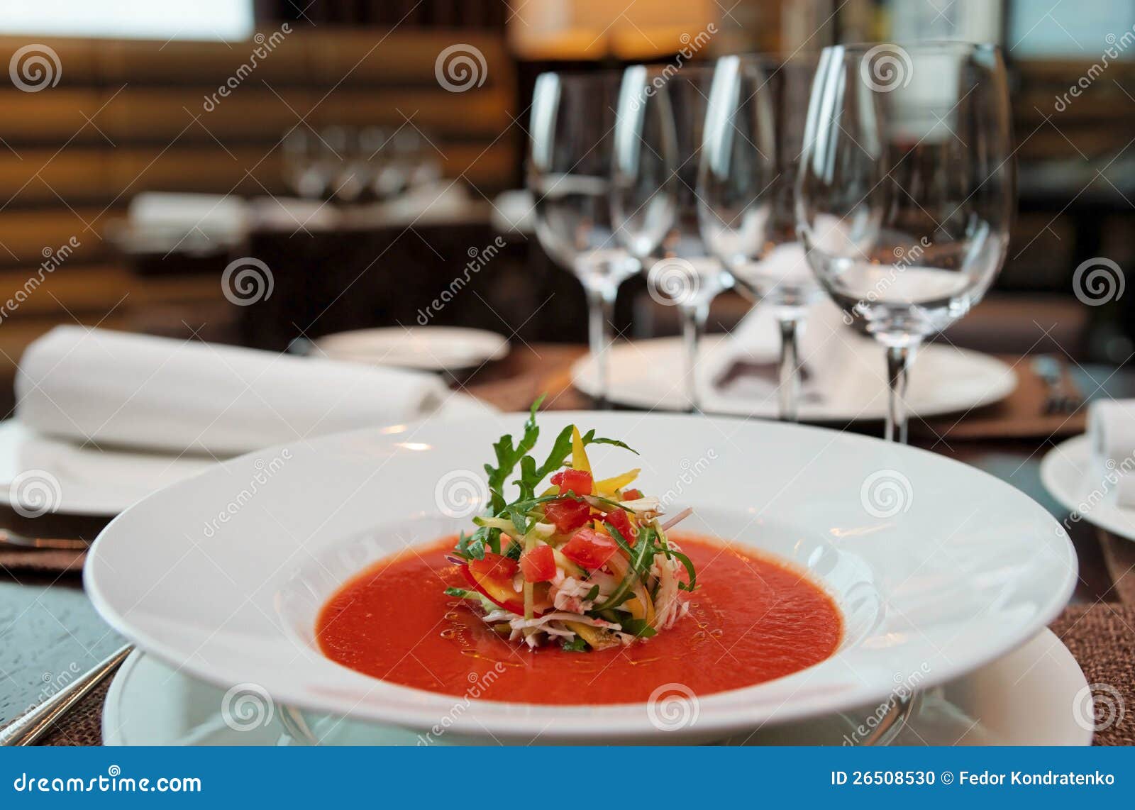 Soup on table stock photo. Image of gaspacho, broth, glass - 26508530