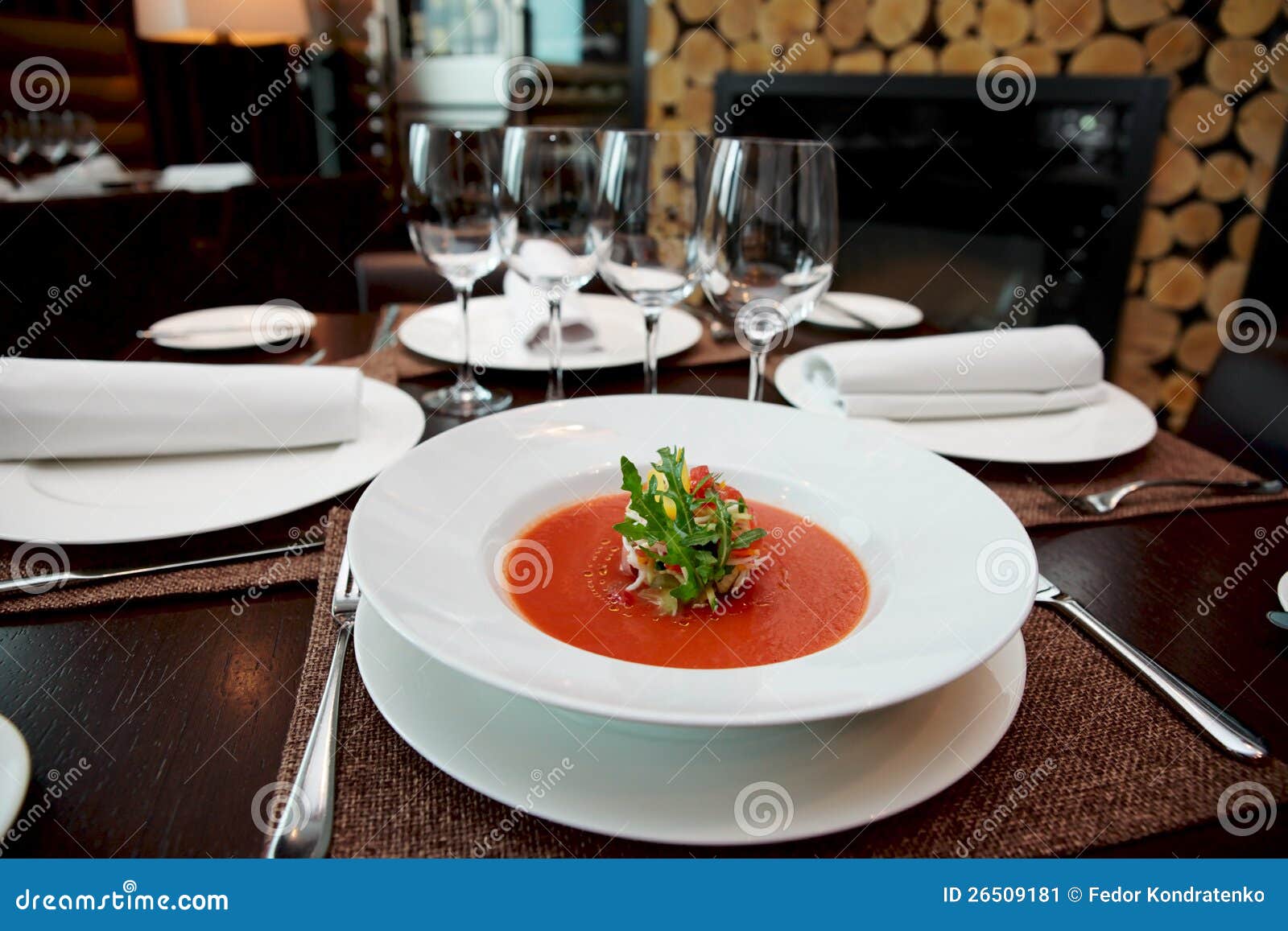 Soup on table stock image. Image of interior, expensive - 26509181