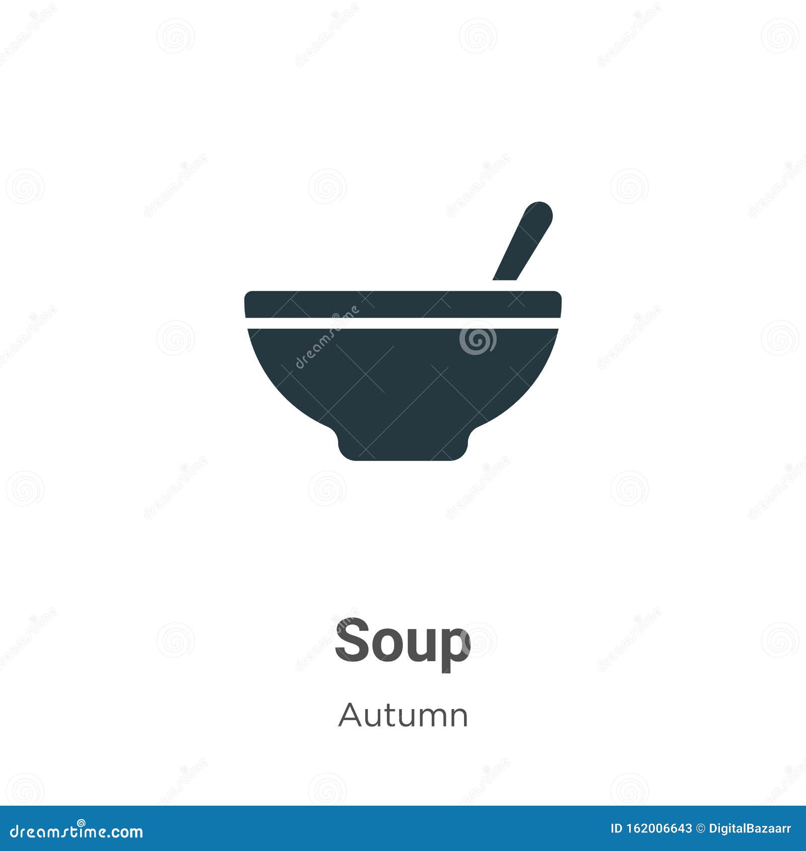 Soup Vector Icon on White Background. Flat Vector Soup Icon Symbol Sign ...