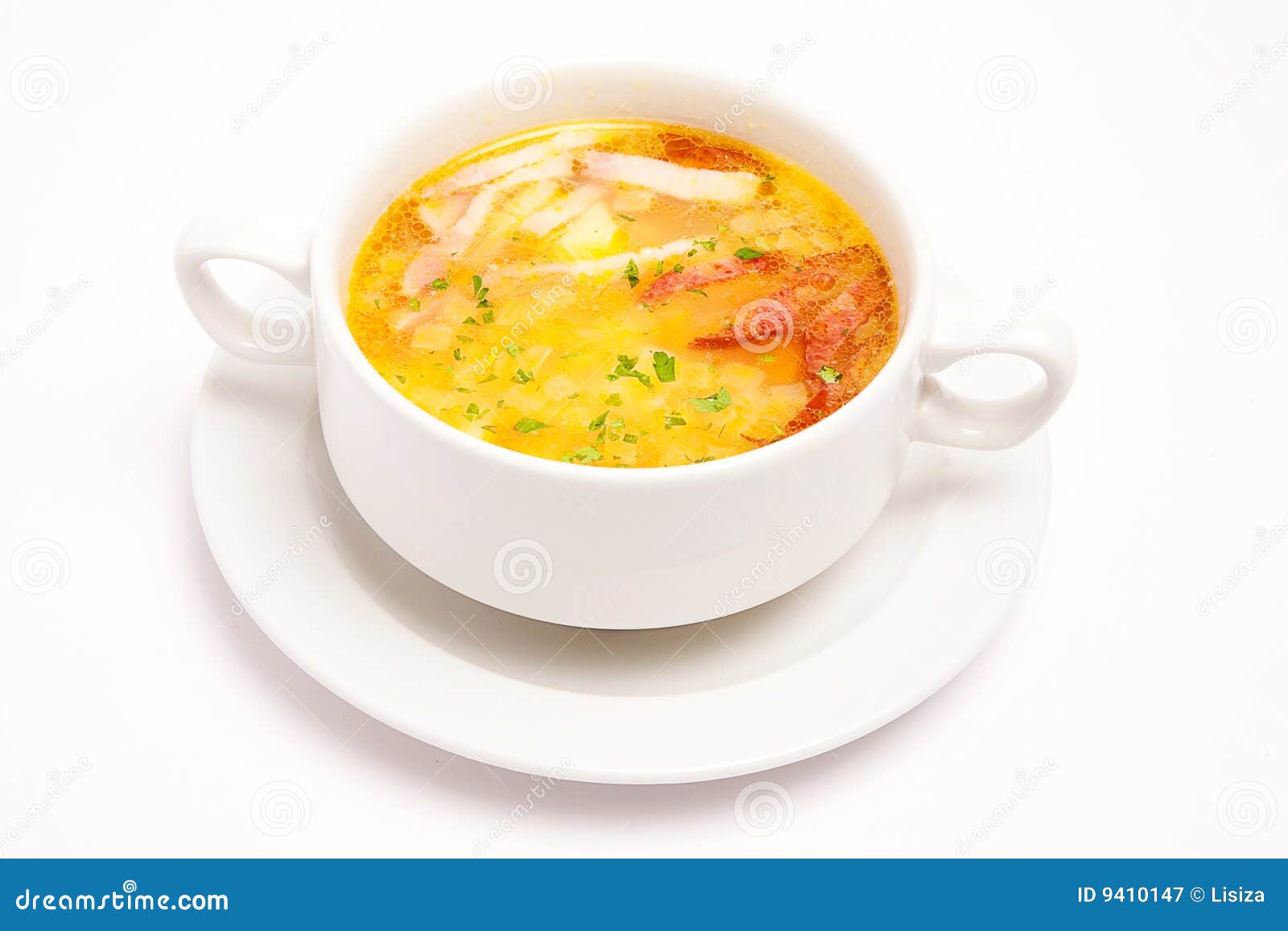 Soup in white plate stock image. Image of healthy, health - 9410147
