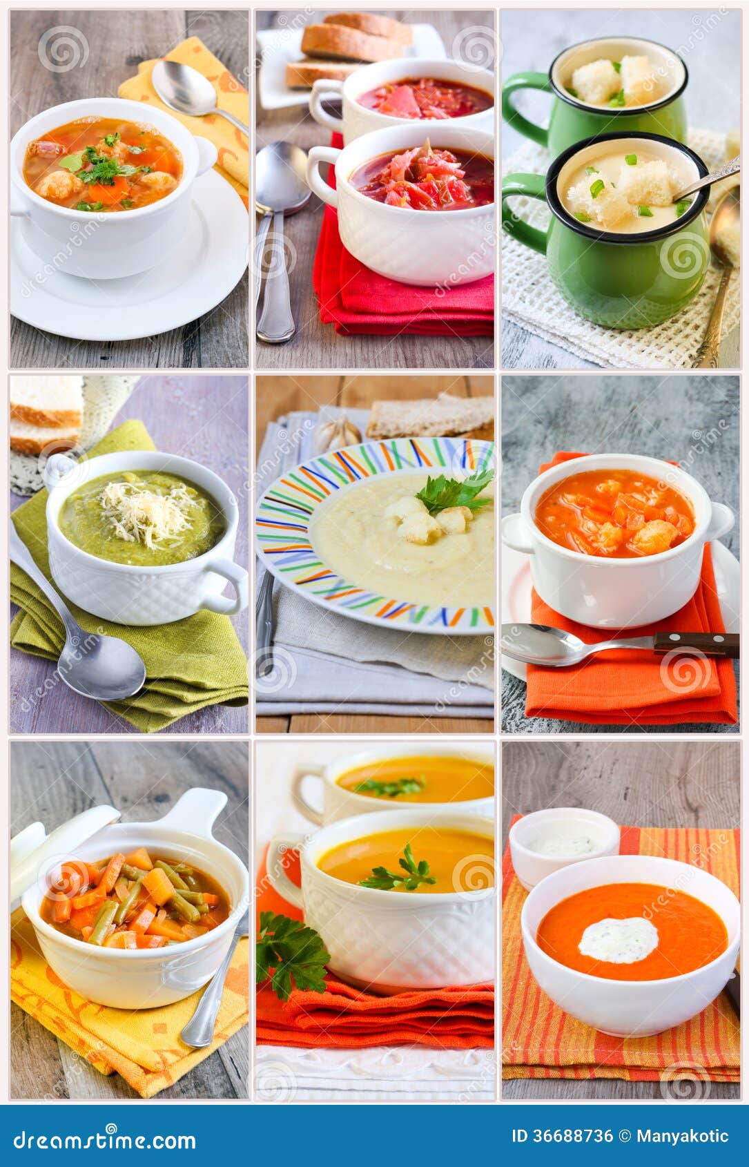 Soups stock photo. Image of cauliflower, bowl, broccoli - 36688736