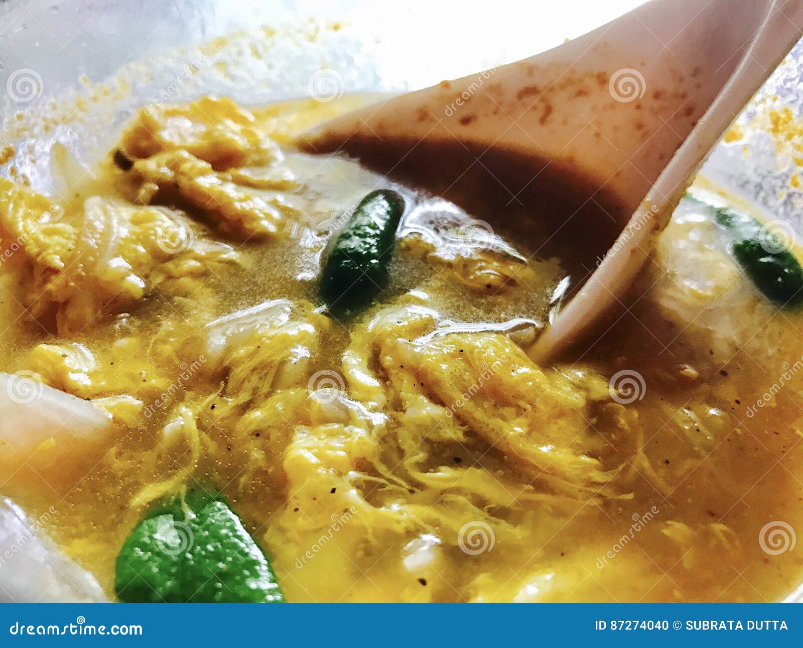 Soupy food stock photo. Image of soup, tray, mohinga - 87274040