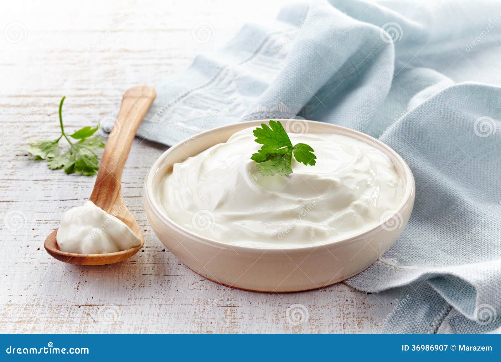 Sour cream stock image. Image of ceramic, spoon, milk - 36986907