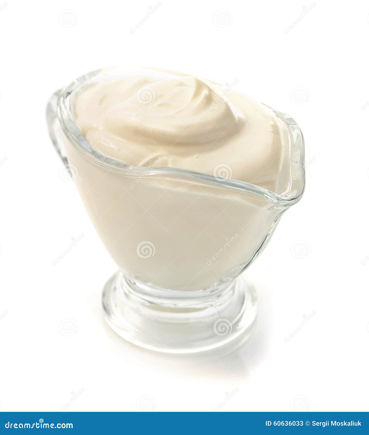 Sour Cream in Bowl on White Stock Image - Image of gravy, rustic: 60636033