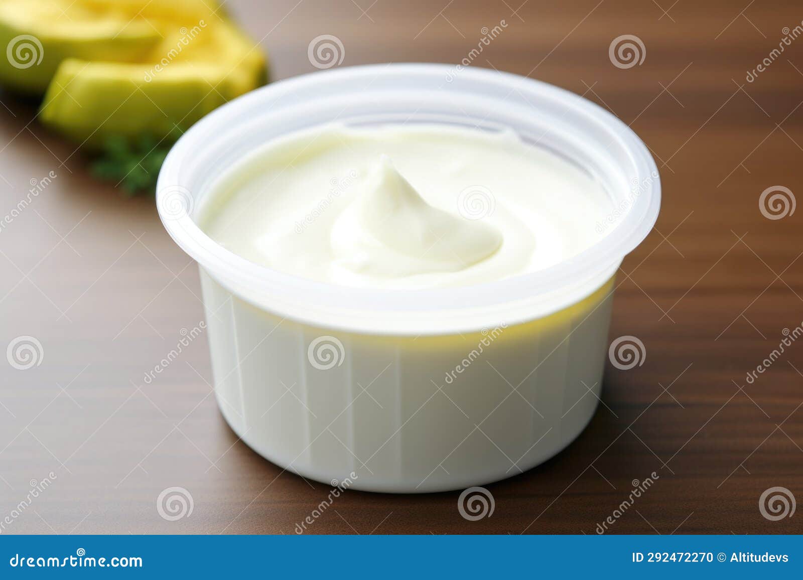 Sour Cream Container with an Open Lid Stock Photo - Image of kitchen ...