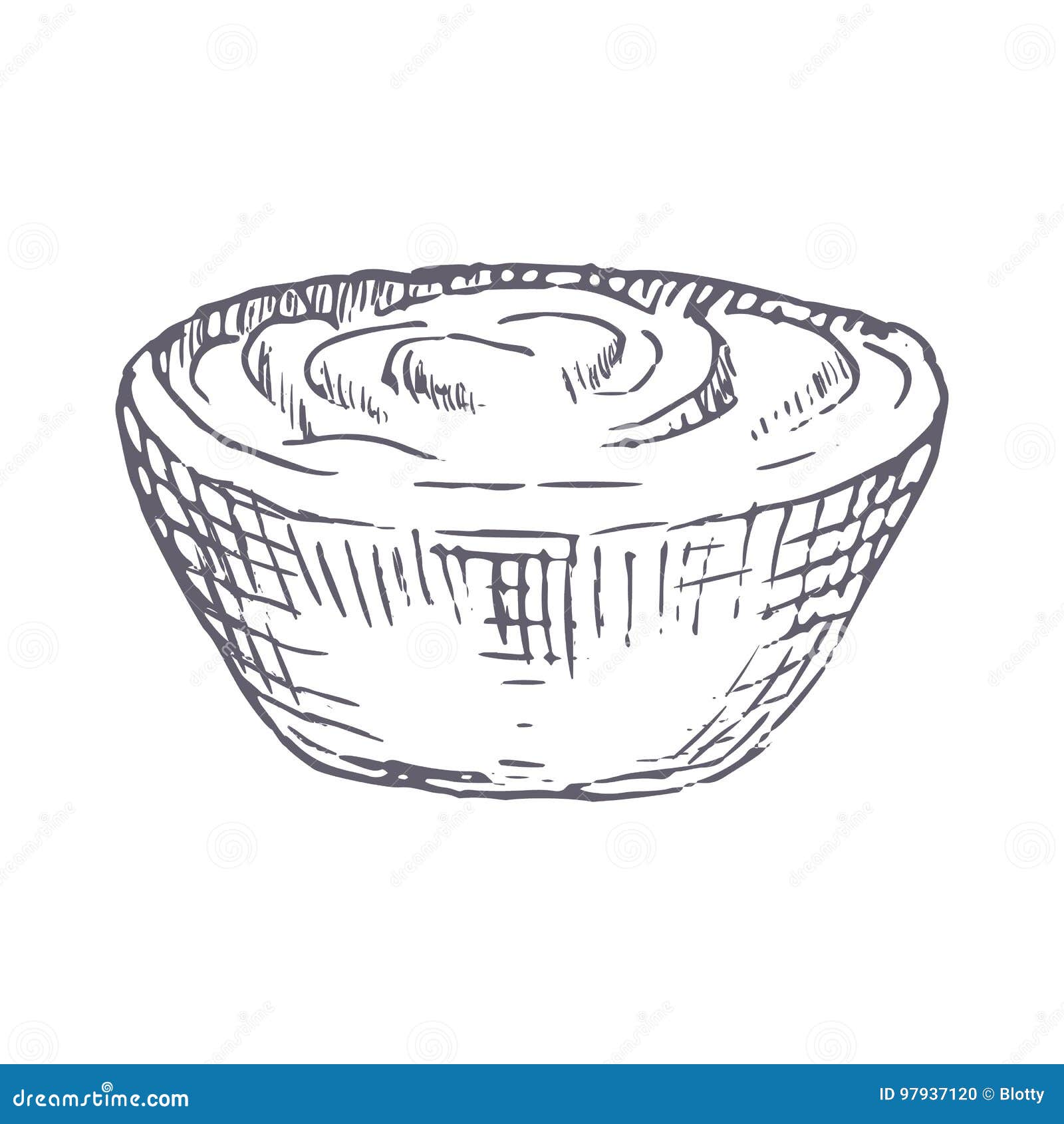 Sour Cream Hand Drawn Vector Illustration Stock Vector - Illustration ...