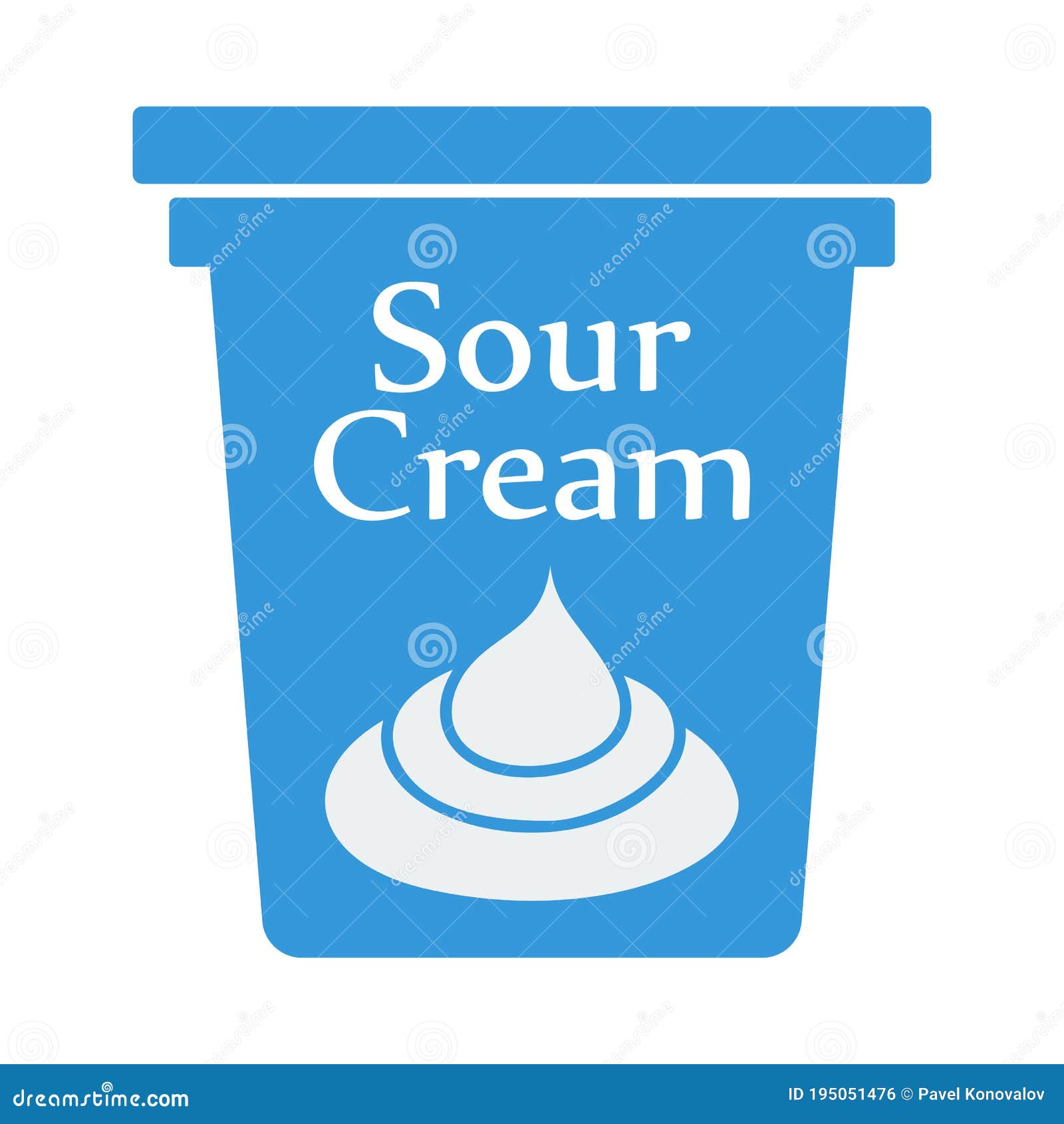 Sour Cream Icon stock vector. Illustration of product - 195051476