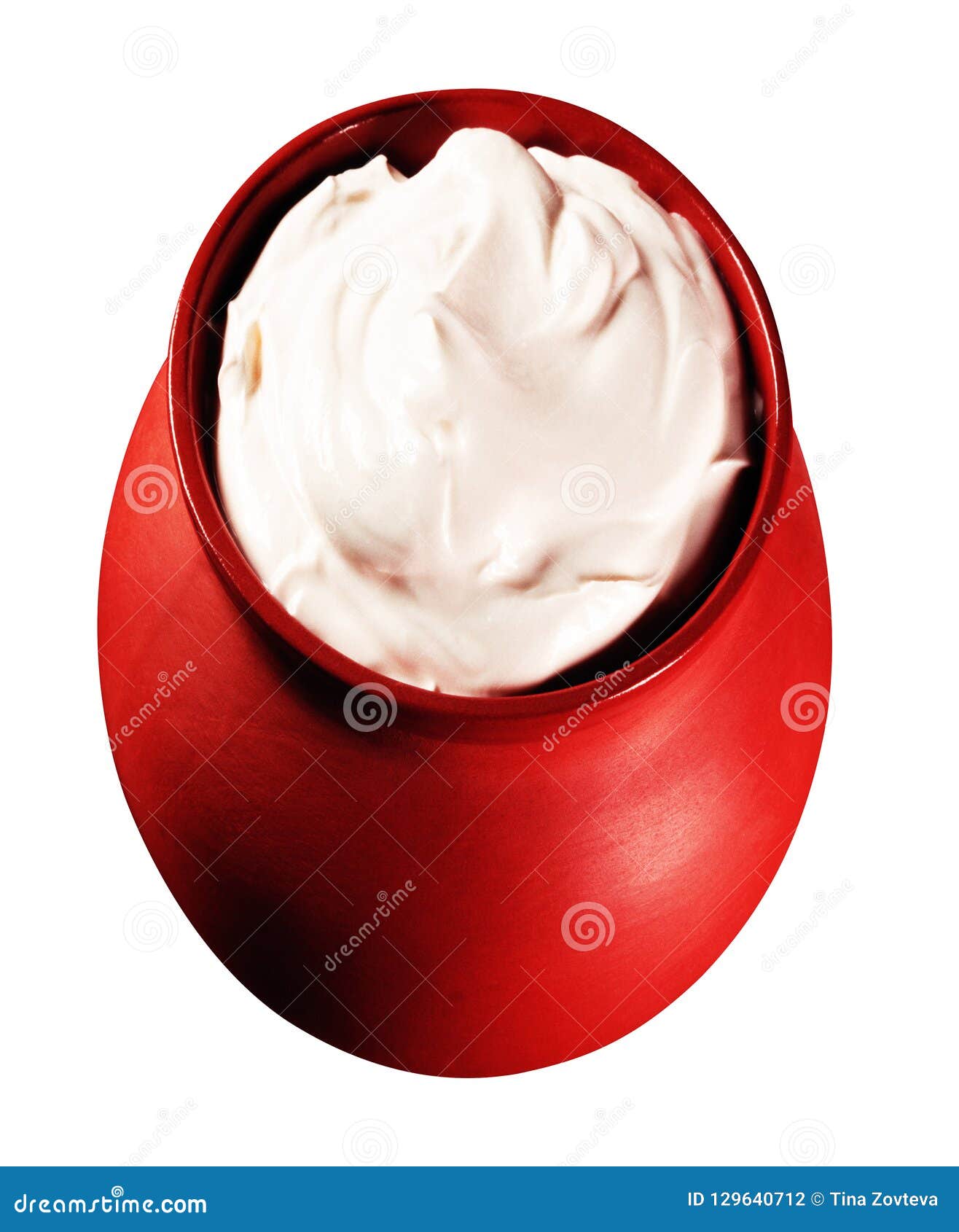 Sour Cream Isolated on White Stock Photo - Image of slate, food: 129640712