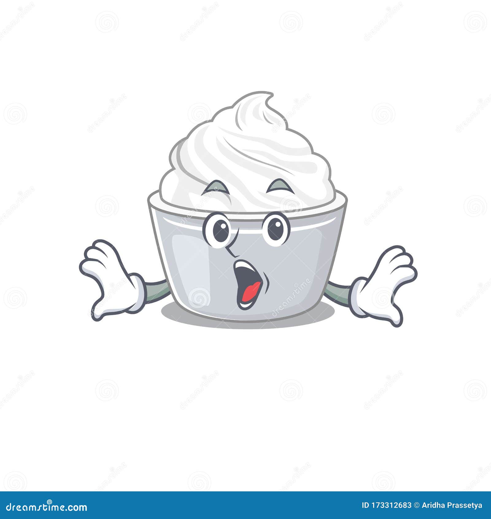 Sour Cream Mascot Design Concept with a Surprised Gesture Stock Vector ...
