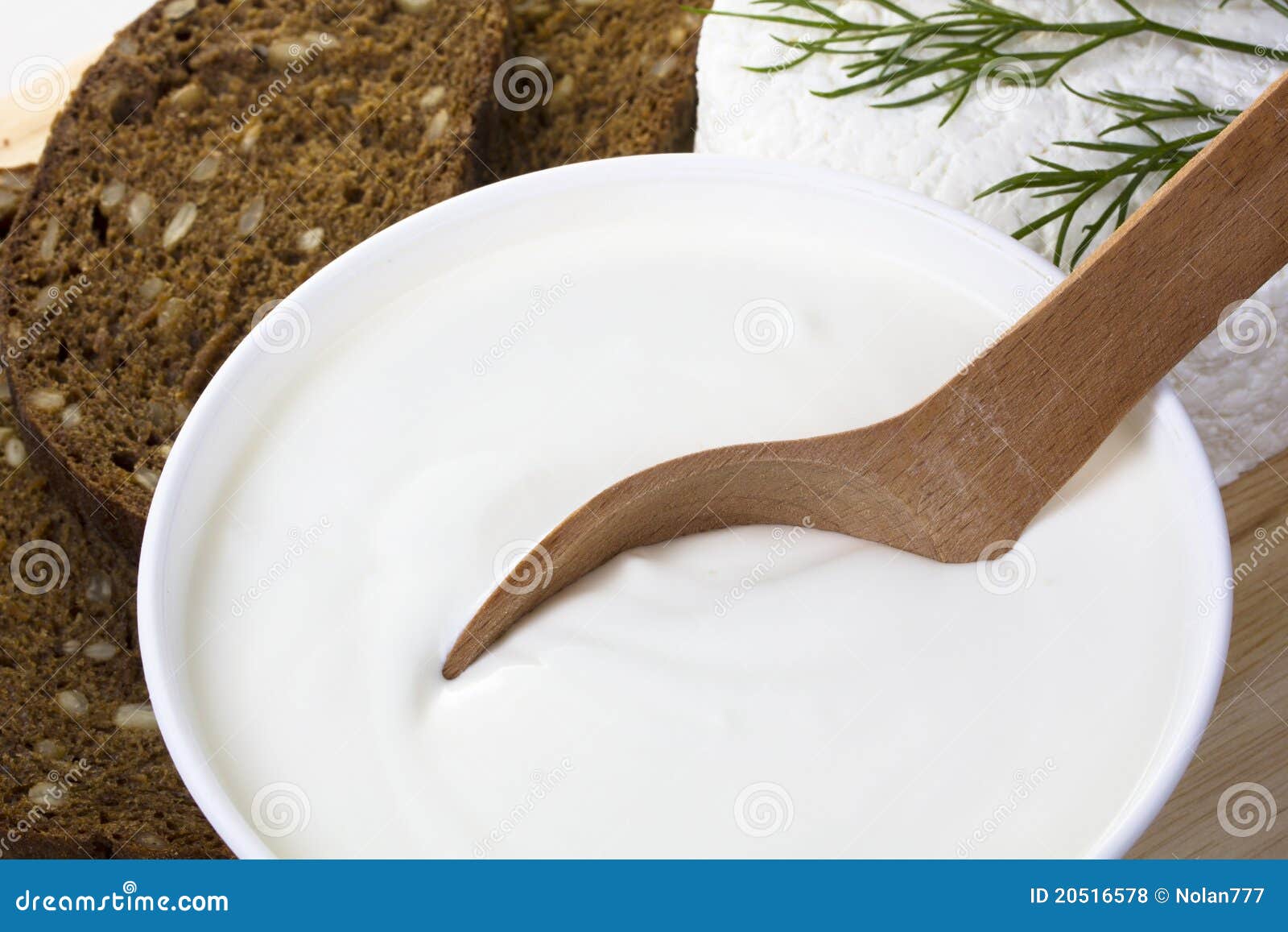 Sour cream and quark stock photo. Image of easy, dill - 20516578