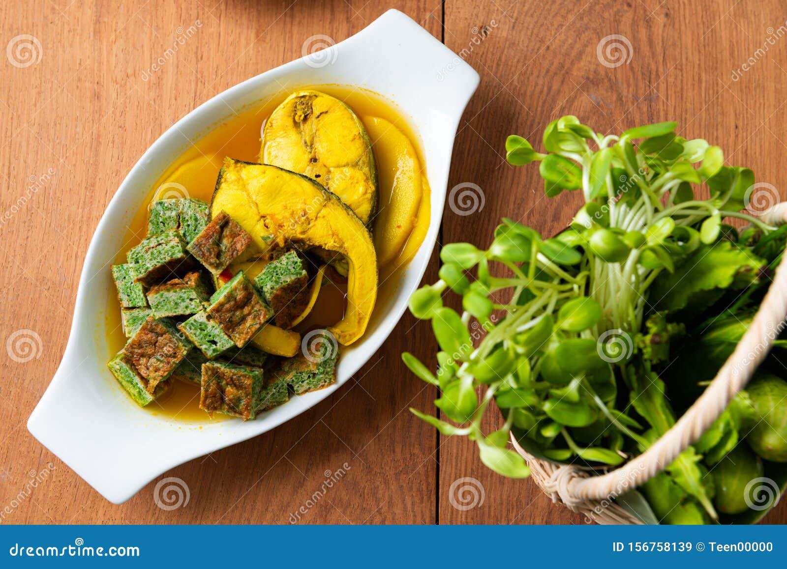 Sour Curry with Vegetable Omelet Stock Image - Image of food, popular ...