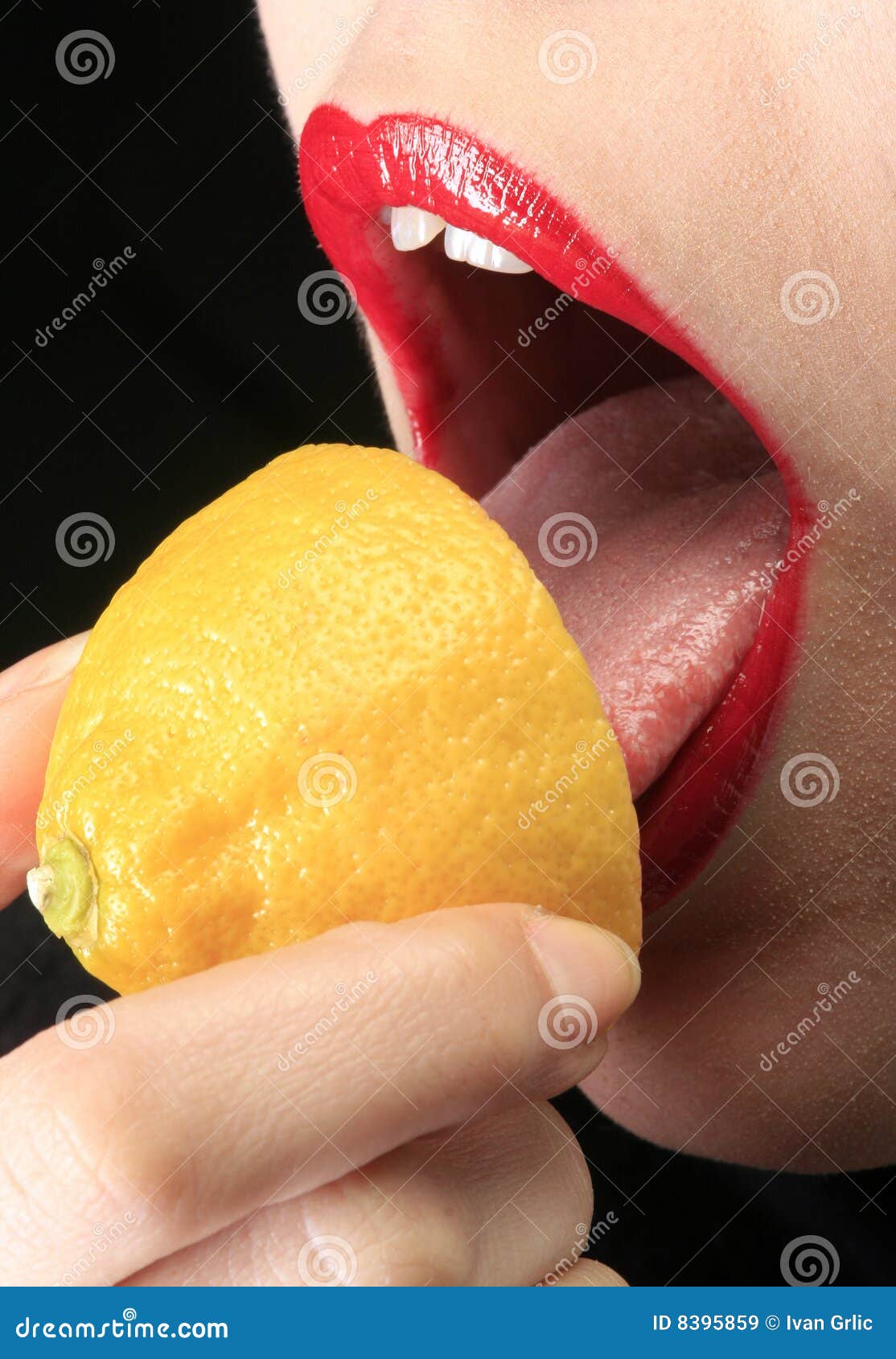 Sour lemon stock image. Image of lick, action, sensual - 8395859
