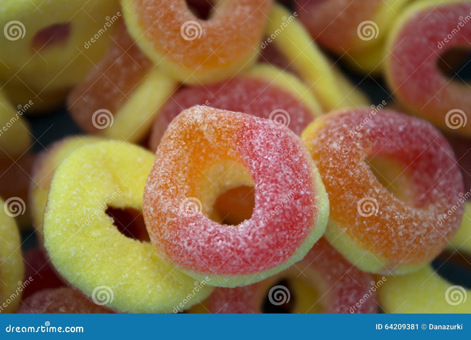 Sour Peach Candy rings stock image. Image of flavour - 64209381