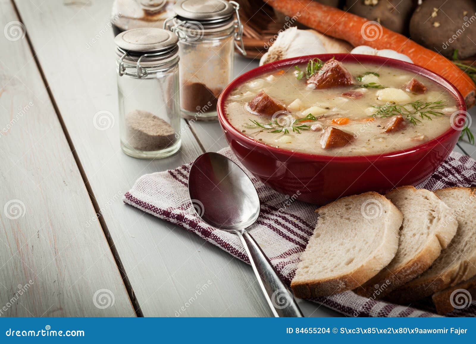 Sour Soup Made of Rye Flour Stock Photo - Image of pork, cooking: 84655204