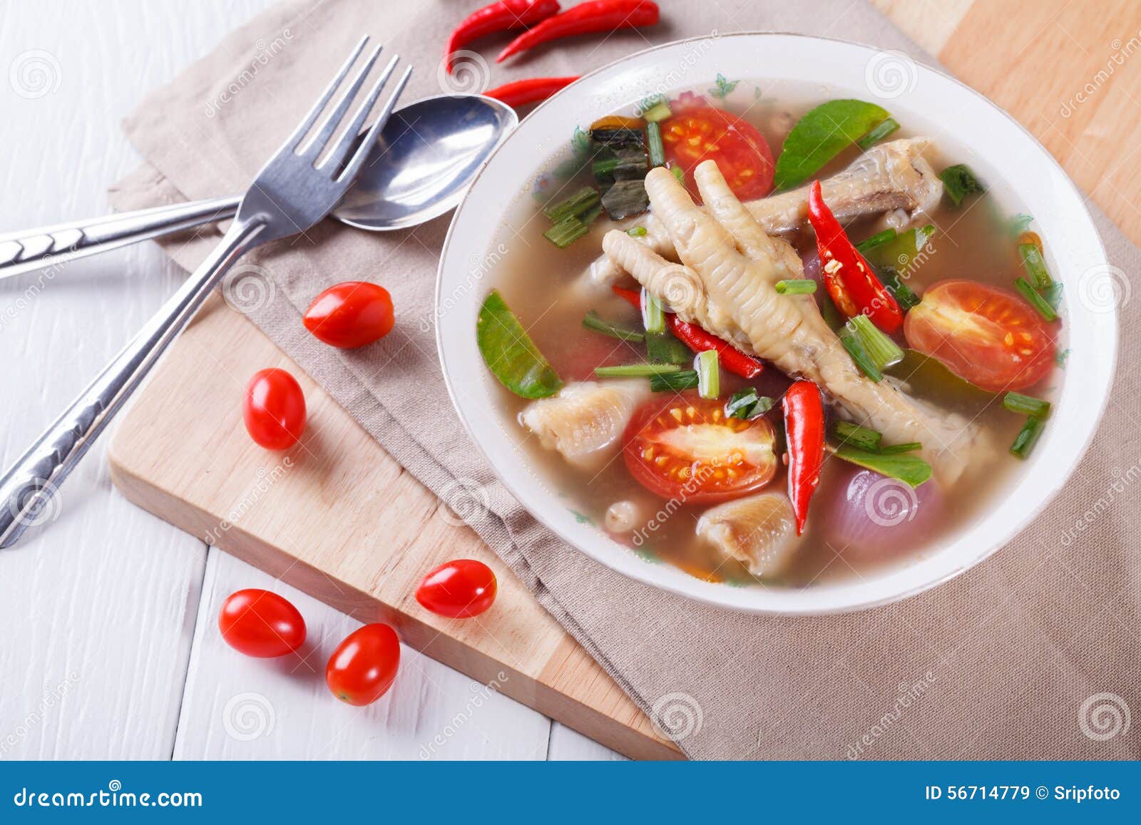 Sour and Spicy Chicken Feet Soup Stock Image - Image of foot, thai ...