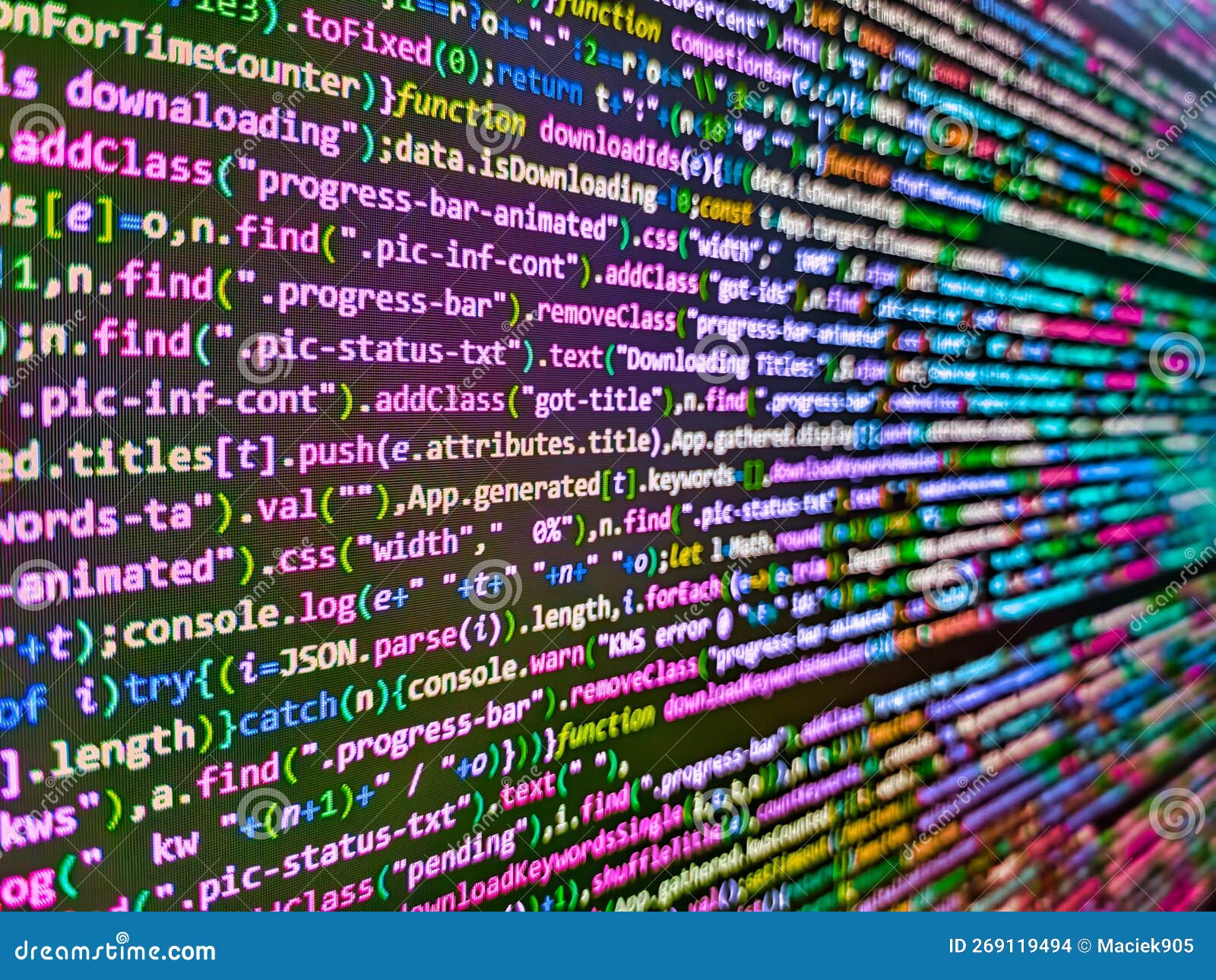 Source Abstract Algorithm Concept Coded Data On Monitor Programming Source Code Html For 7233