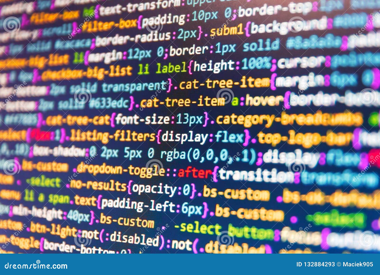 Source Abstract Algorithm Concept Programmer Working On Computer Screen Php And Coding