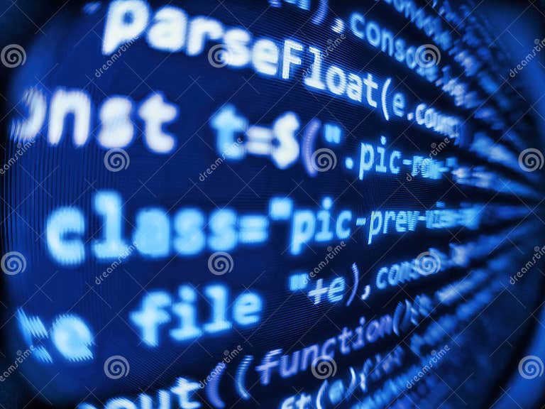 Source Abstract. Mobile App Developer. Web Site Codes on Computer ...