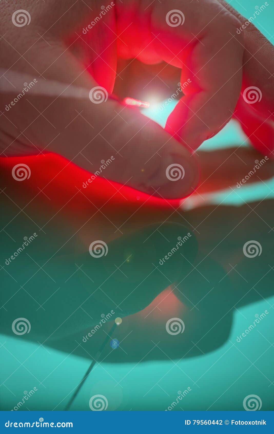 Source of Bright Light on the End the Probe for Treatment by Means the ...