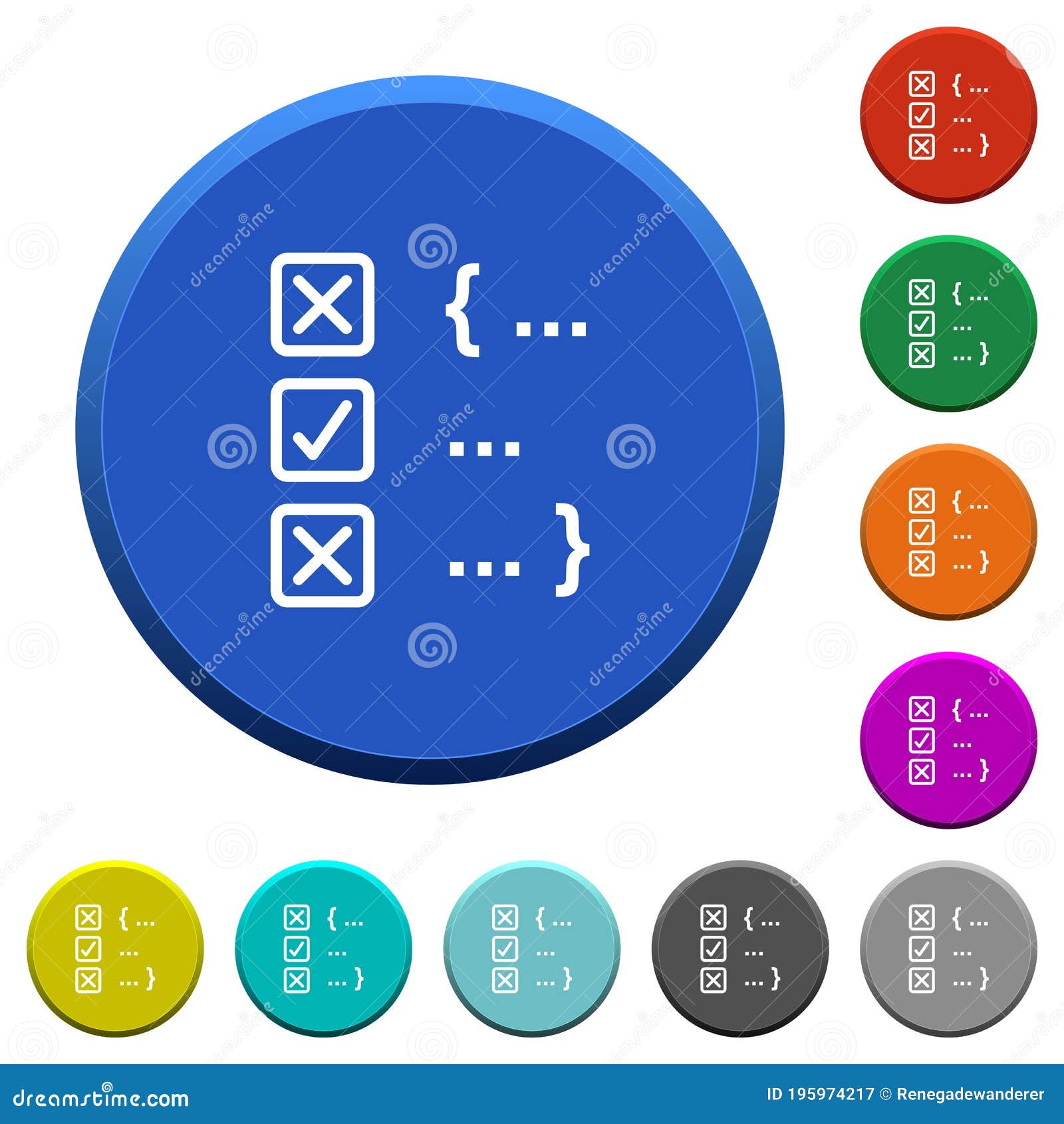 Source Code Checking Beveled Buttons Stock Vector - Illustration of ...